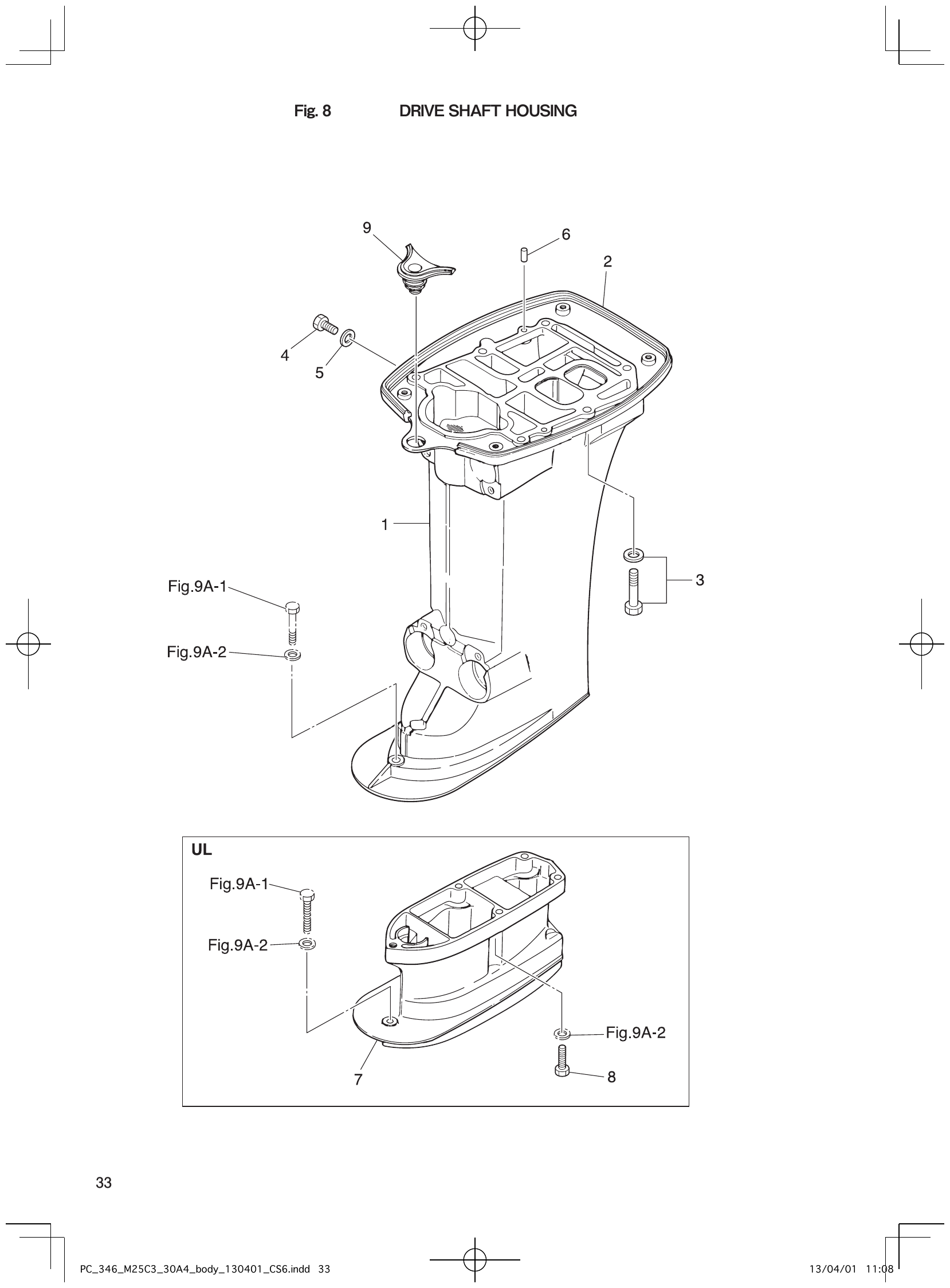 m25-30h-jet-mx25-30h – Section 8 drive shaft housing parts diagram